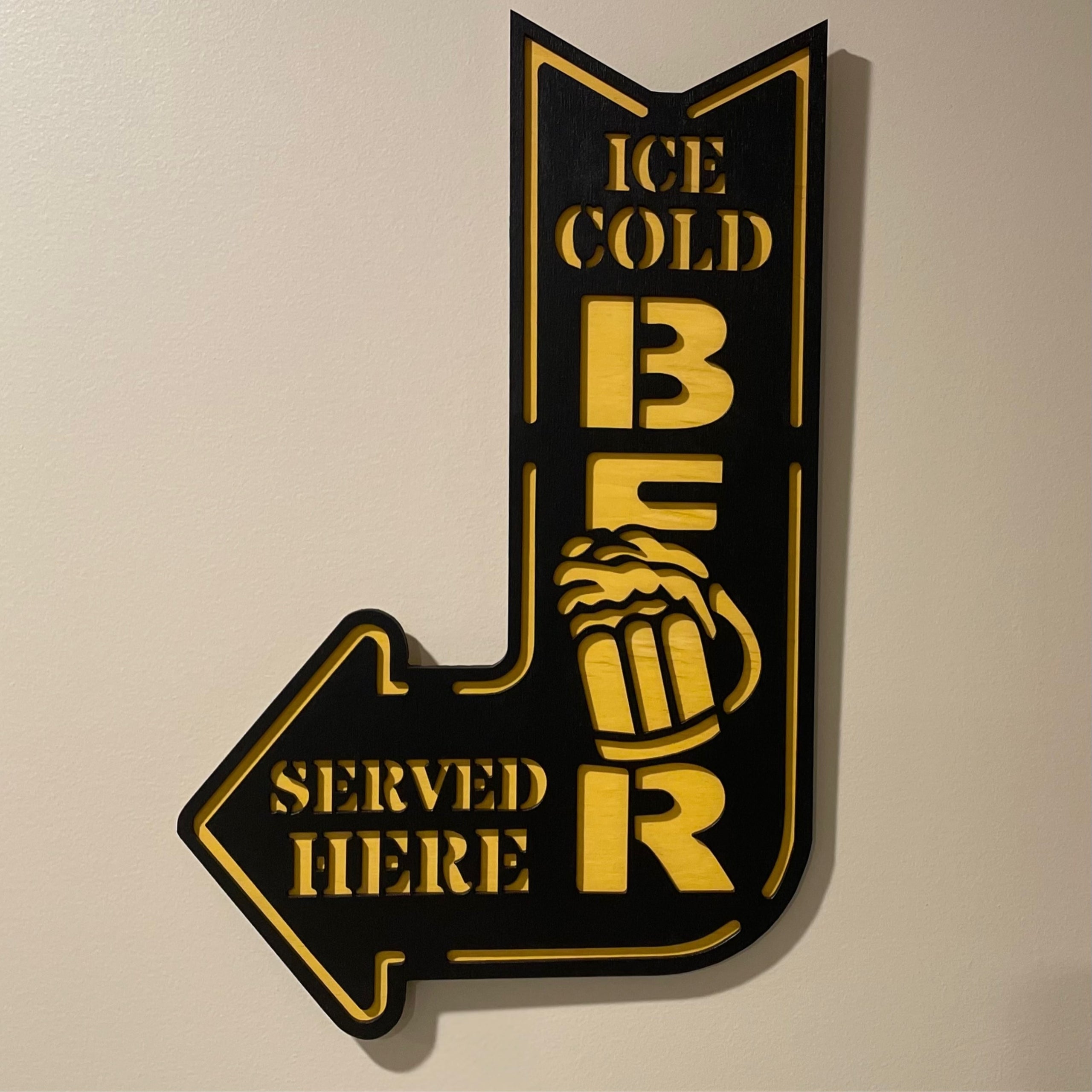 Ice Cold Beer Arrow Sign | The Burnished Bee