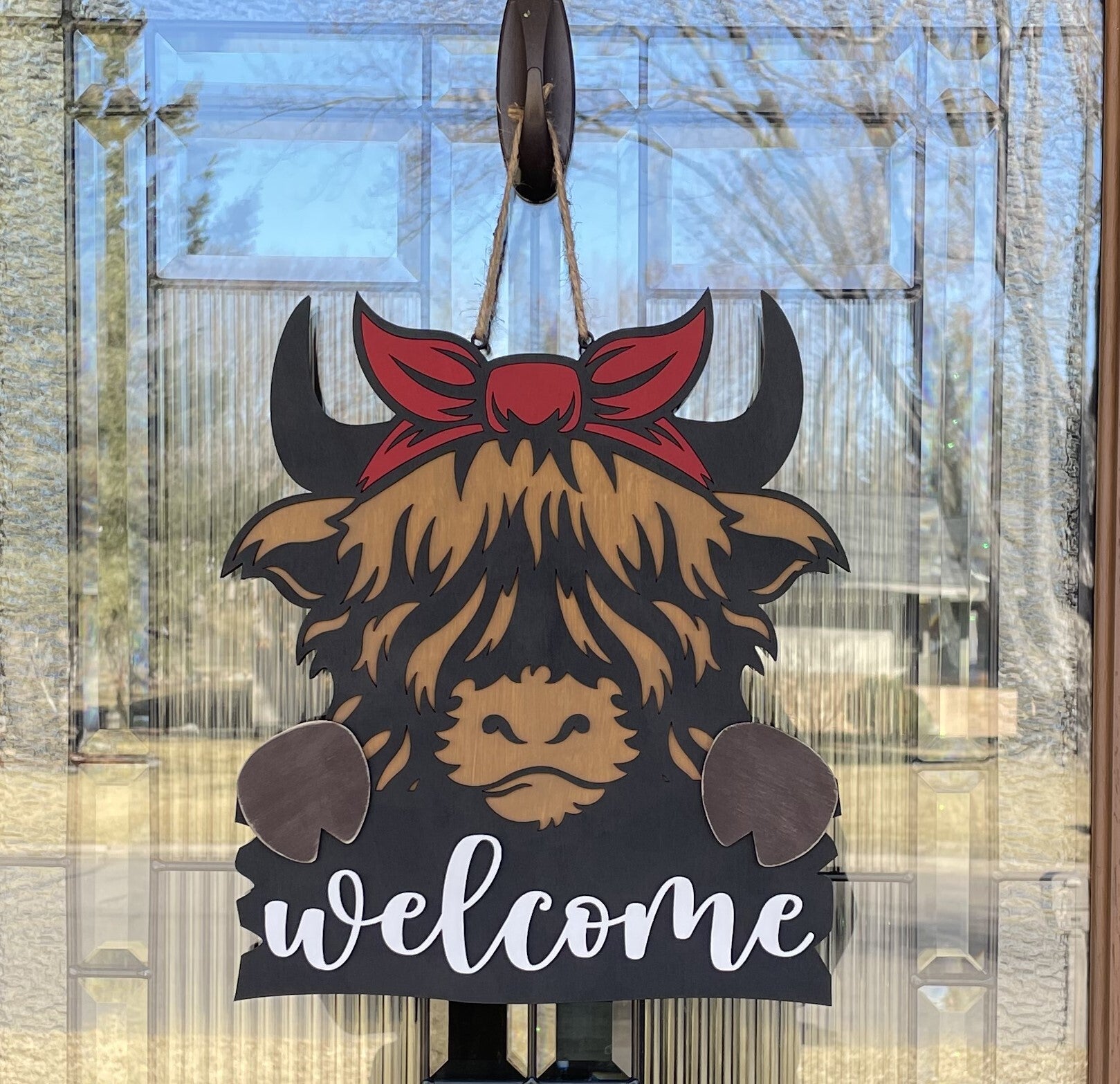 Highland Cow Welcome Sign | The Burnished Bee